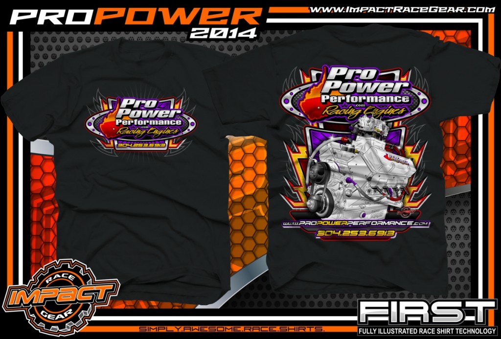 Pro Power Engine Builder T-Shirt Black - Impact RaceGear